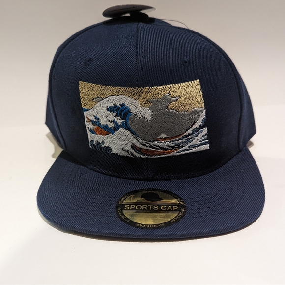 ExyFunShop (Hats) | Accessories | Great Wave Off Kanagawa Embroidered ...